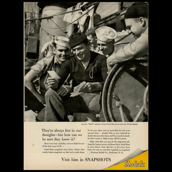 Hand Crafted | Office | 943 Large Advertising Ad Military Kodak Film ...